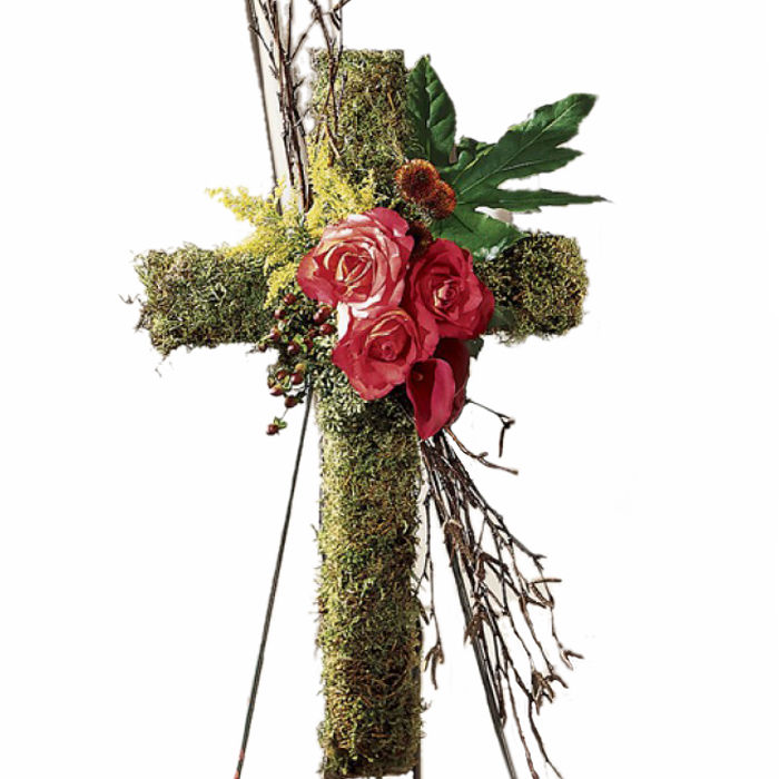 A Thoughtful Tribute-Funeral Sympathy Cross c2594 | Funeral Flower ...